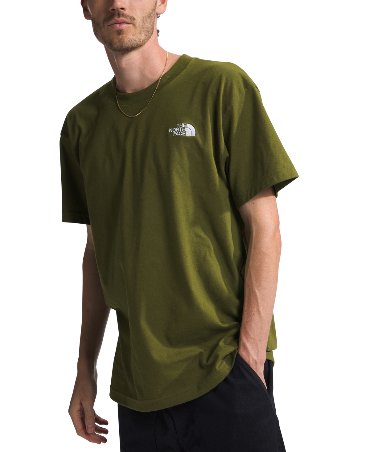 The North Face Mens Evolution Relaxed Logo T-Shirt - Forest Olive/tnf White