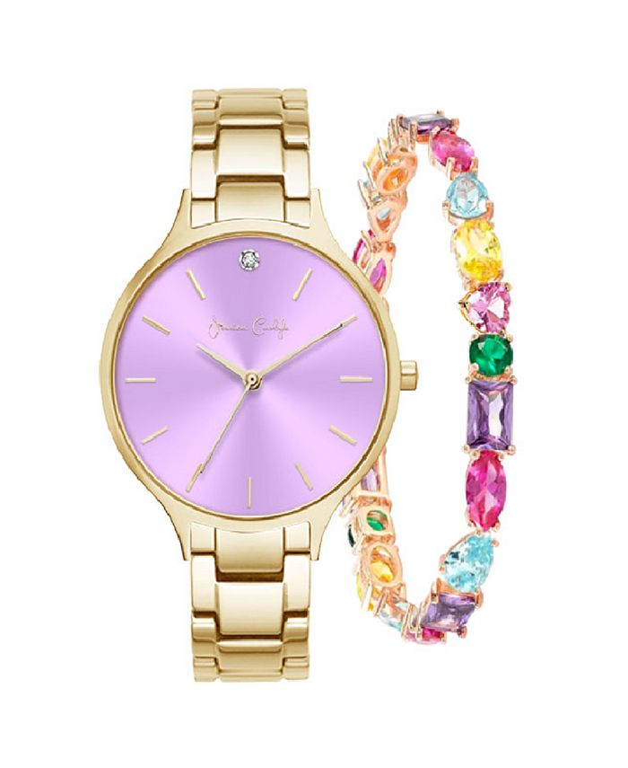 Jessica Carlyle Women's Quartz Gold-Tone Alloy Bracelet Watch 36mm Gift ...
