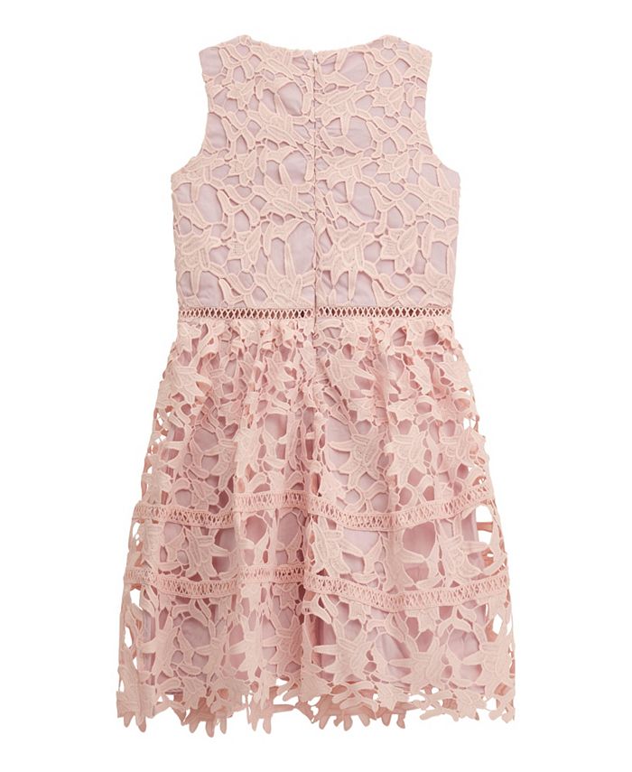 GUESS Big Girls Sleeveless All Over Lace Lined Dress with Metal Placket ...