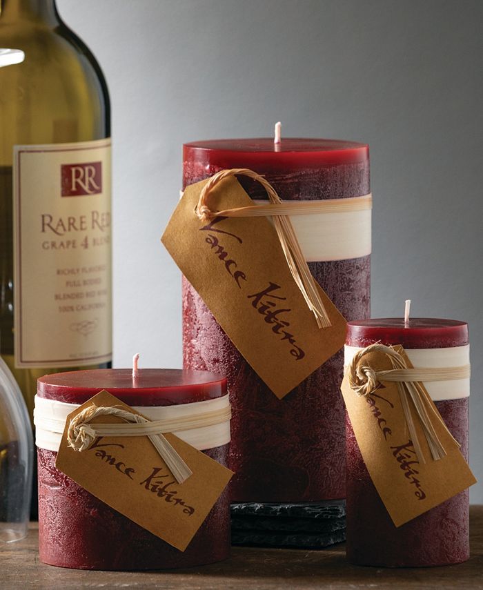 Vance Kitira Timber Pillar Candles, Set of 3 - Macy's