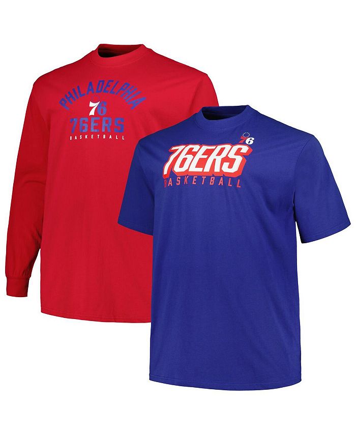 Fanatics Men's Royal, Red Philadelphia 76ers Big and Tall Short Sleeve ...