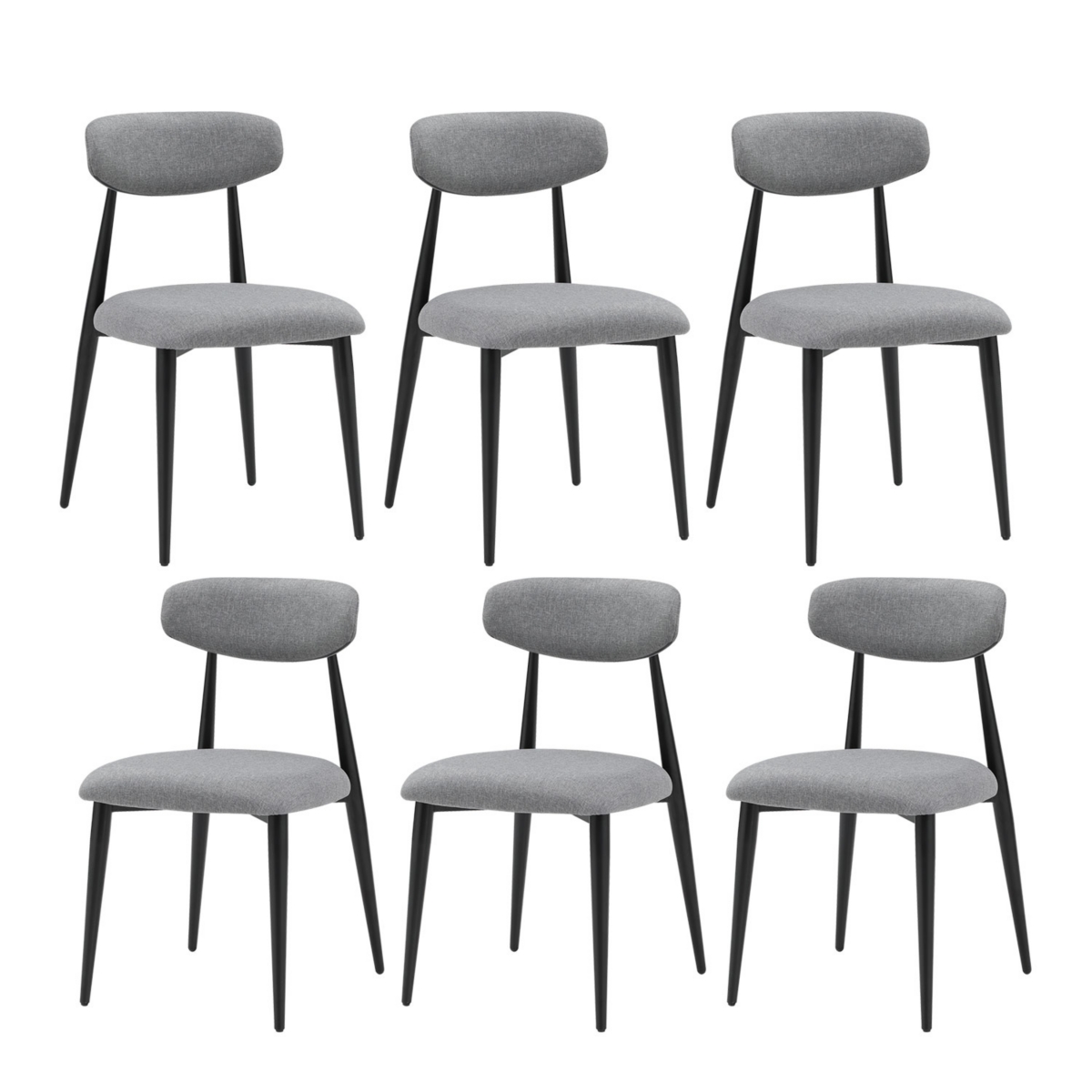 Click here for Streamdale Grey Upholstered Dining Chairs (6)  Met... prices
