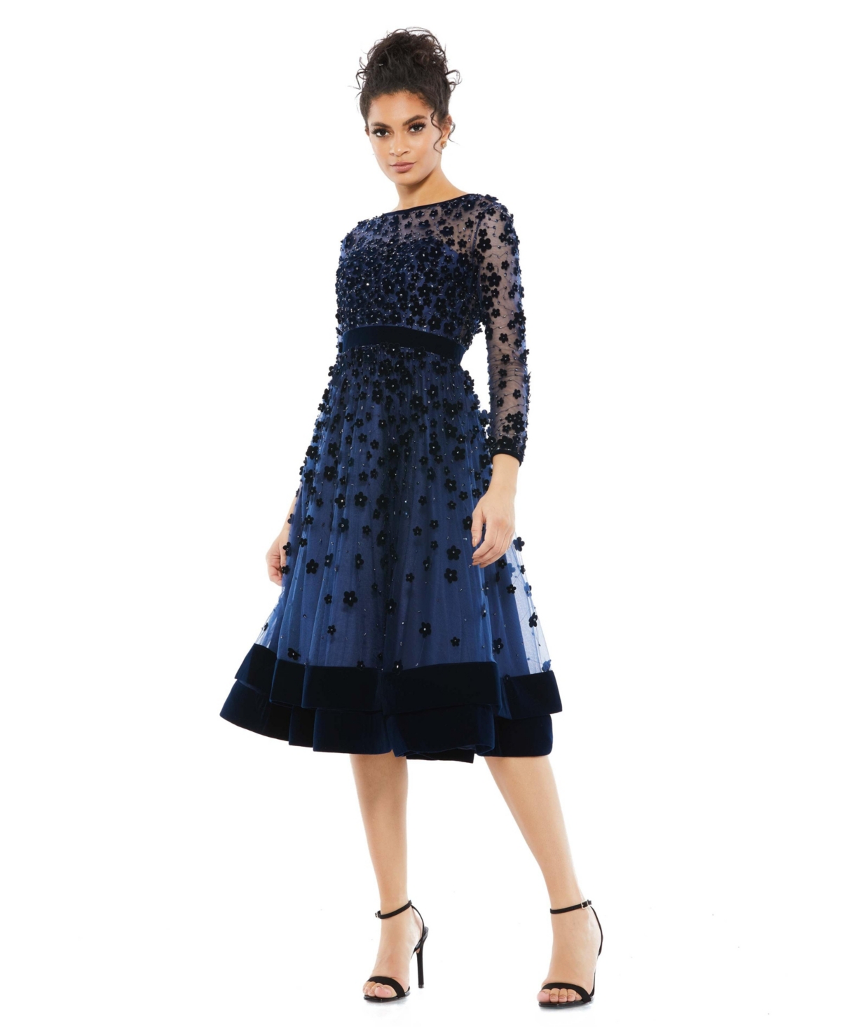 Click here for Womens Embellished Illusion High Neck Long Sleeve... prices