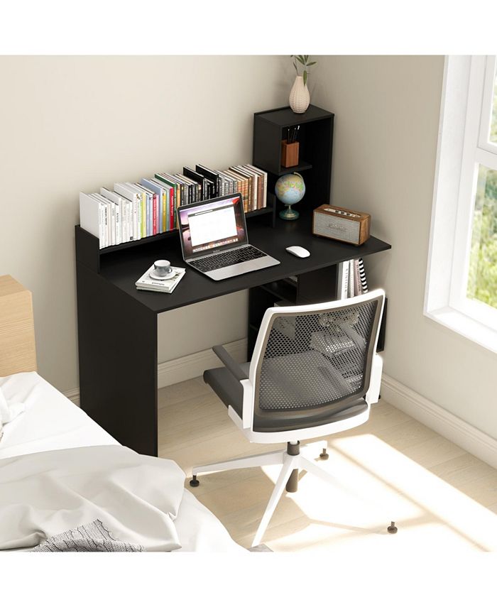 Slickblue Modern Computer Desk with Storage Bookshelf and Hutch for ...