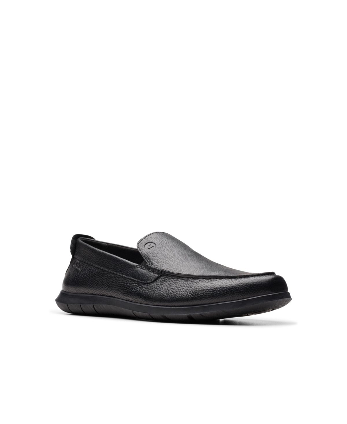 Clarks Mens Collection Flexway Step Slip On Shoes - Black Tumbled Leather