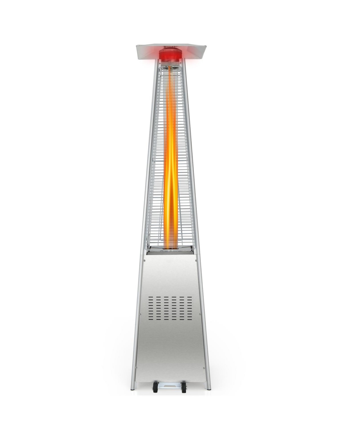 Click here for 42000 Btu Pyramid Patio Heater with Wheels - Silve... prices
