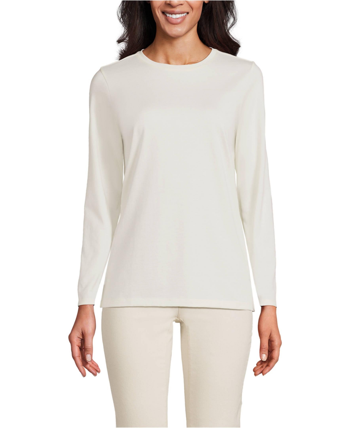 Click here for Lands End Womens Supima Cotton Relaxed Long Sleeve... prices
