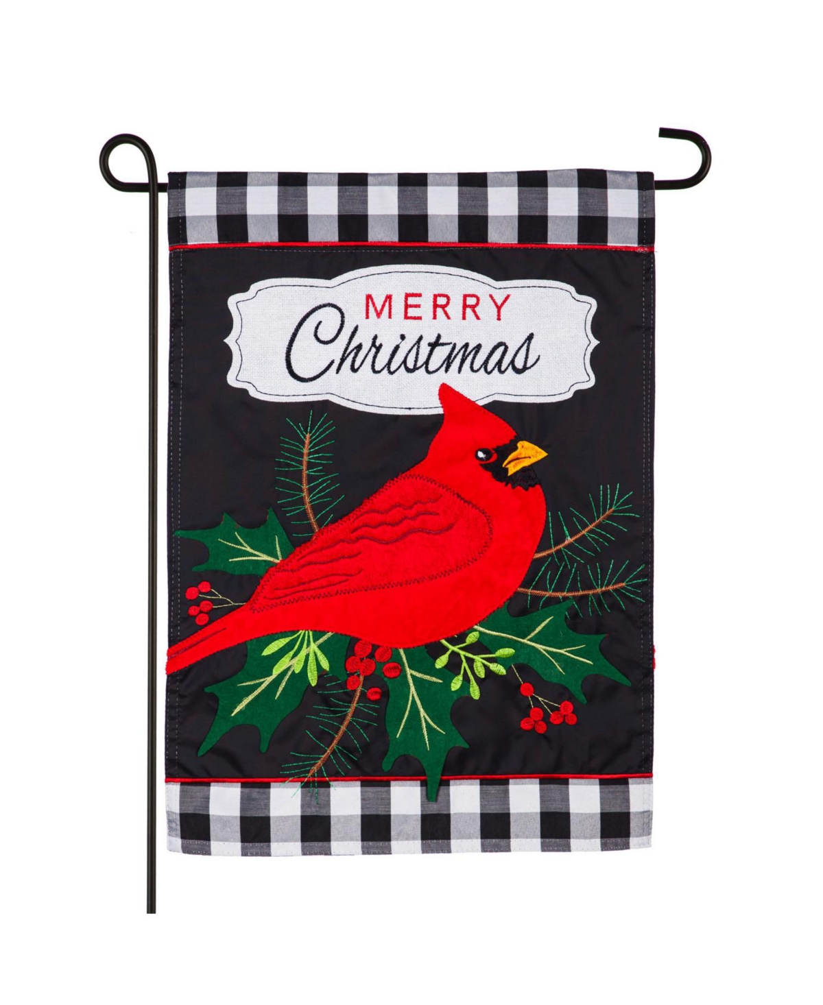 Click here for Evergreen Merry Christmas Cardinal Garden Applique... prices