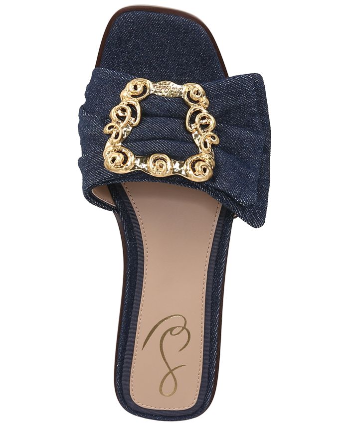 Sam Edelman Women's Ivana Buckle-Trim Slide Flat Sandals - Macy's