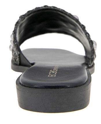 BCBGeneration Women's Lonnie Pearl Raffia Slide Flat Sandals - Macy's