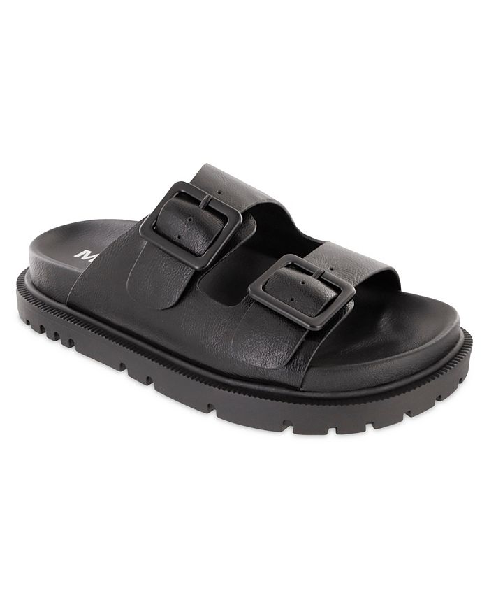 MIA Women's Gen Double Buckle Flat Slide Sandals - Macy's