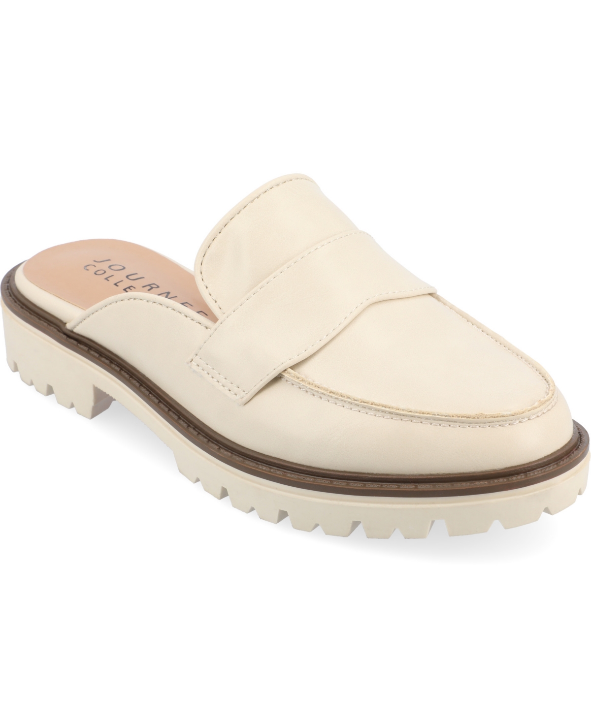 Journee Collection Womens Miycah Slip On Mule Flats - Beige
