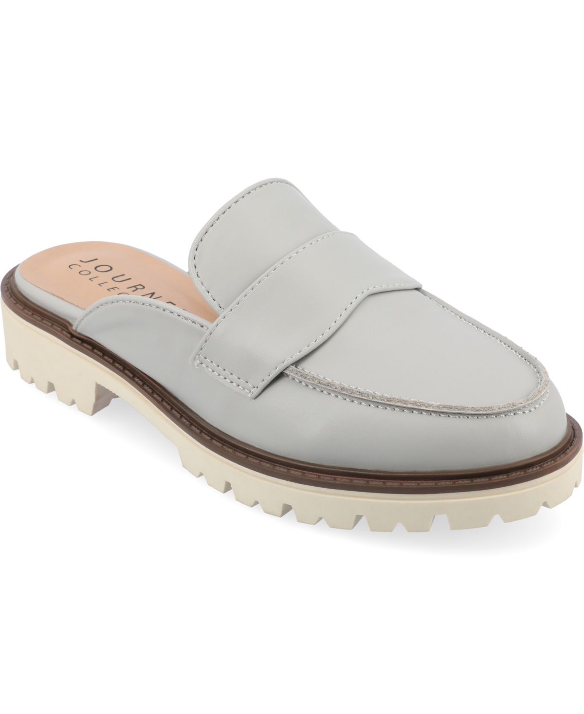 Journee Collection Womens Miycah Slip On Mule Flats - Gray