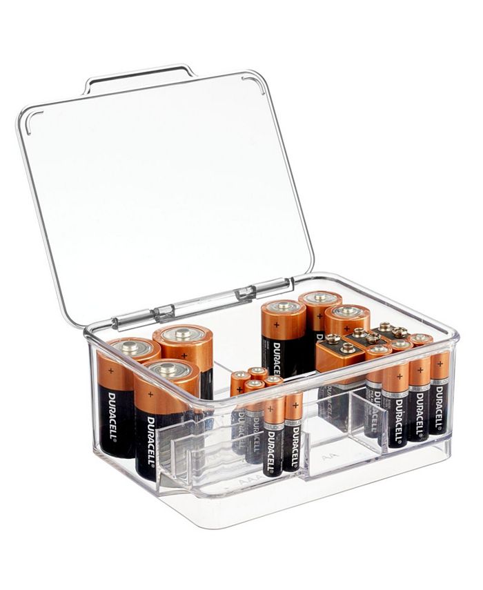 mDesign Plastic Stackable Divided Battery Storage Organizer Box - Macy's