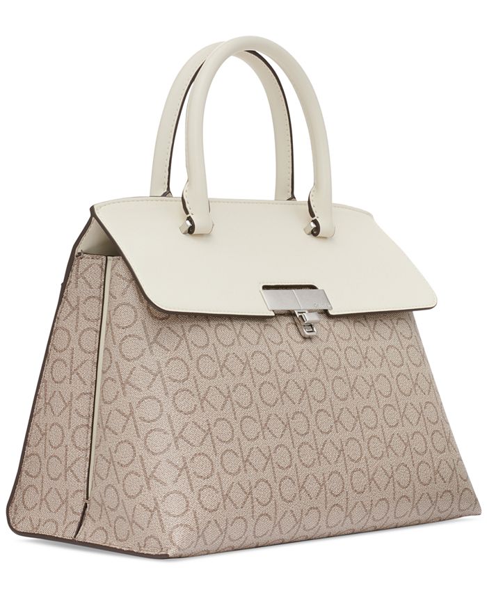 Calvin Klein Becky Signature Turnlock Convertible Satchel - Macy's