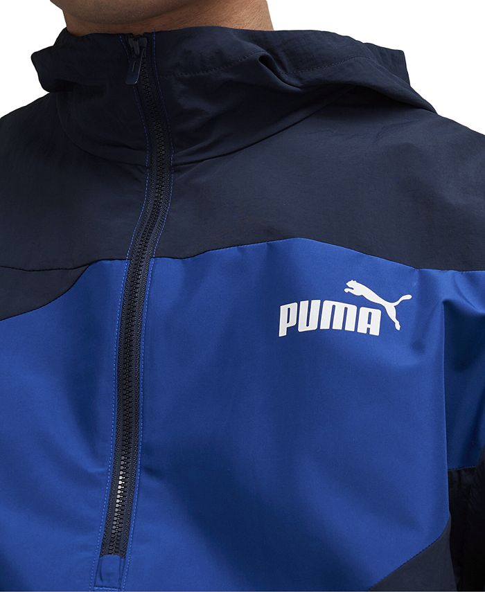 Puma Men's Power Colorblocked Half-Zip Hooded Windbreaker - Macy's