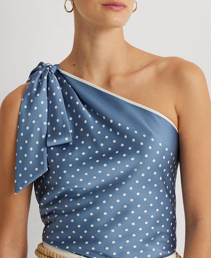 Lauren Ralph Lauren Women's One-Shoulder Satin Top - Macy's