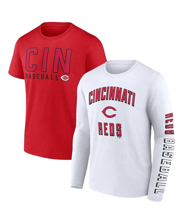 Fanatics Men's Red, White Cincinnati Reds Two-Pack Combo T-shirt Set ...