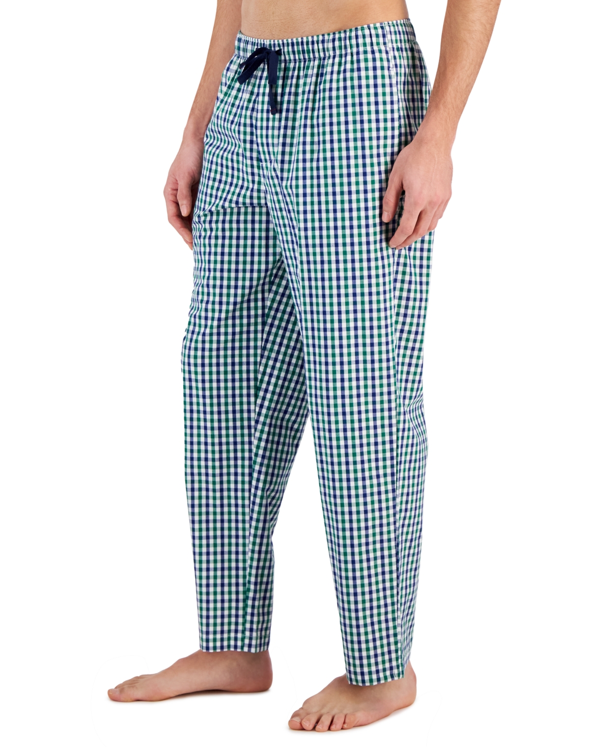 Club Room Men's Regular-fit Gingham Check Pajama Pants, Created For ...