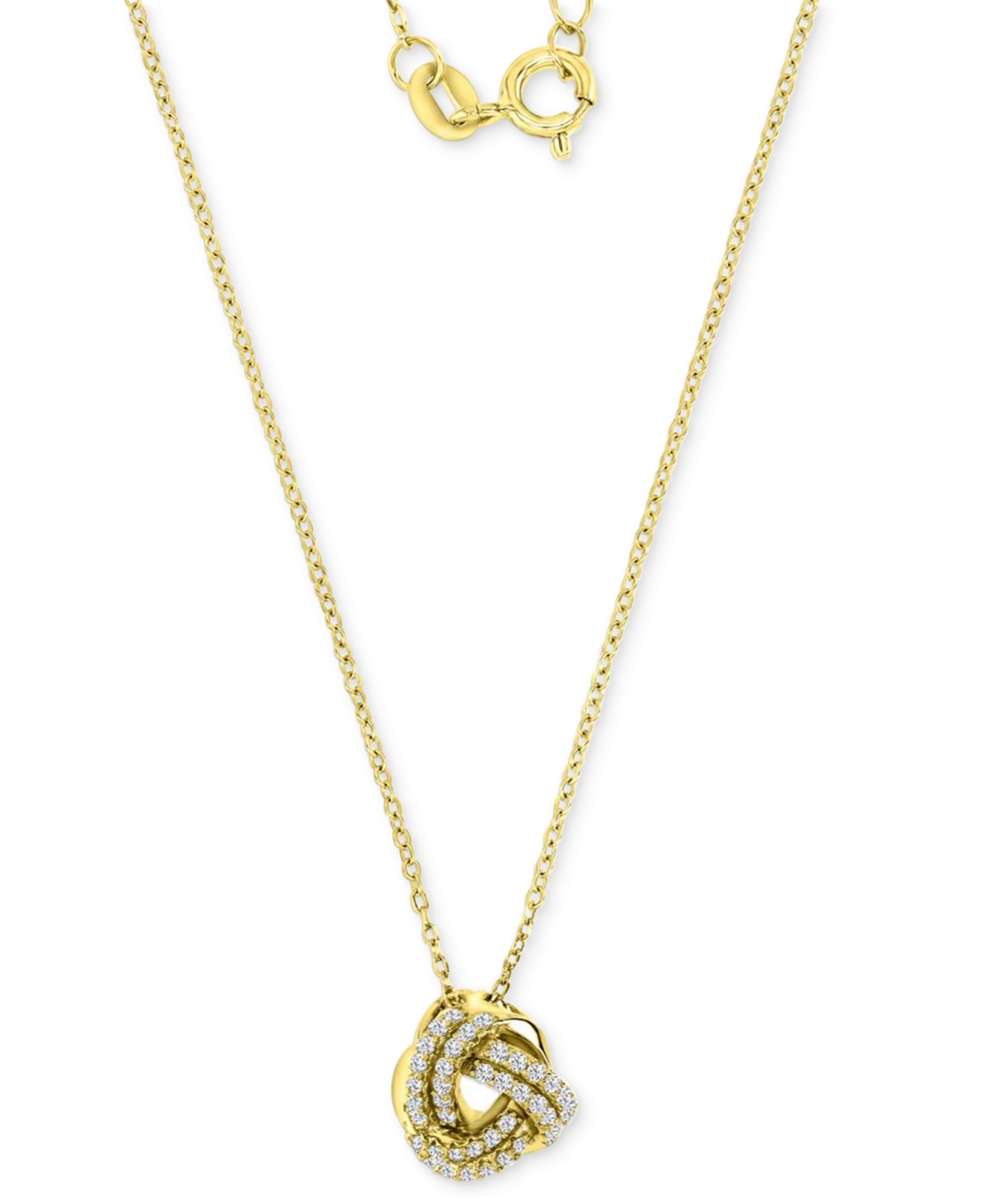 Click here for Cubic Zirconia Love Knot Pendant Necklace in 14k G... prices