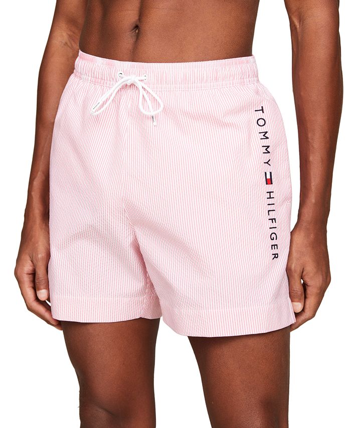 Tommy Hilfiger Men's Striped 5" Swim Trunks - Macy's