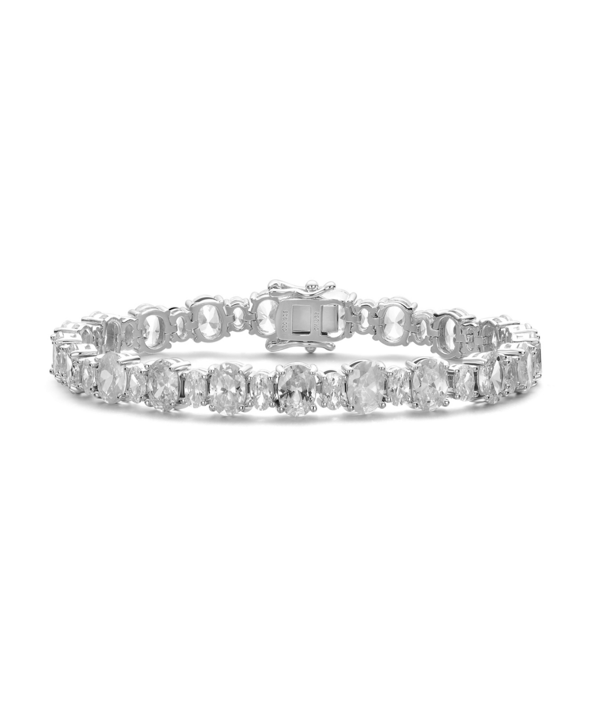 Click here for Sterling Silver White Gold Plated with Oval Cubic... prices