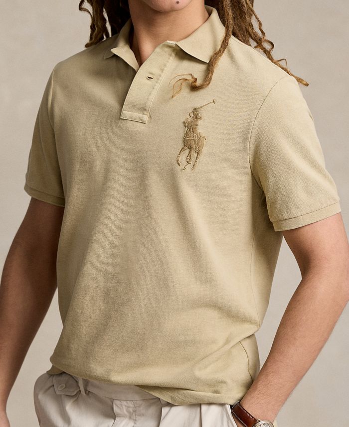 Polo Ralph Lauren Men's Custom Slim Fit Big Pony Mesh Polo Shirt - Macy's