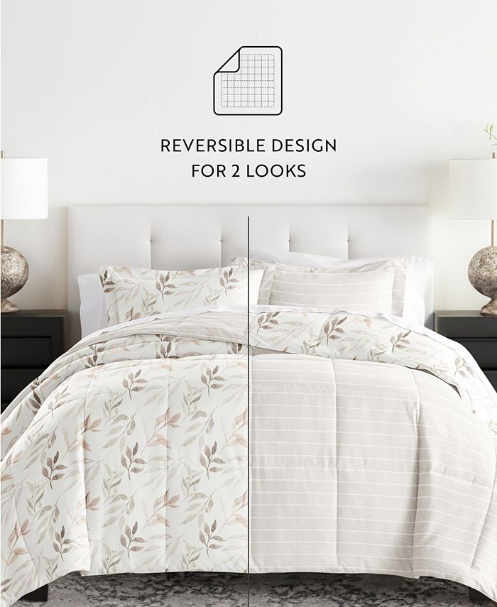 ienjoy Home Foliage Stripe 3-Piece Comforter Set, Full/Queen - Macy's