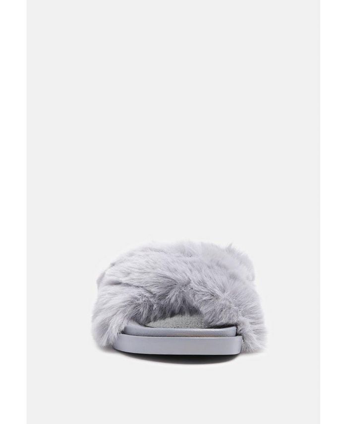 London Rag Women's homey fur slip-on flats - Macy's