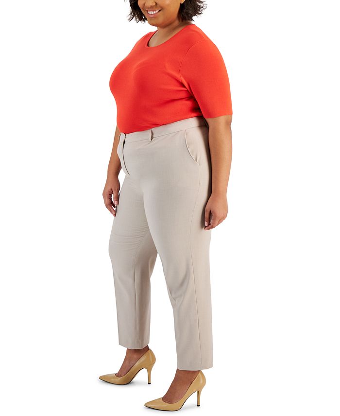 Tahari ASL Plus Size Shannon Mid-Rise Ankle Pants - Macy's