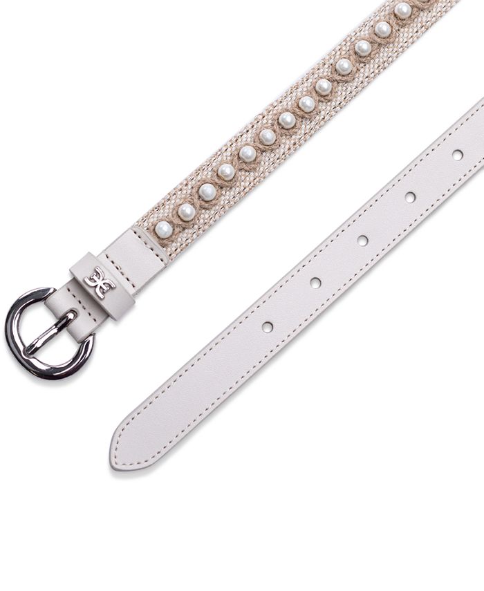 Sam Edelman Women's Skinny Woven Embellished Belt - Macy's