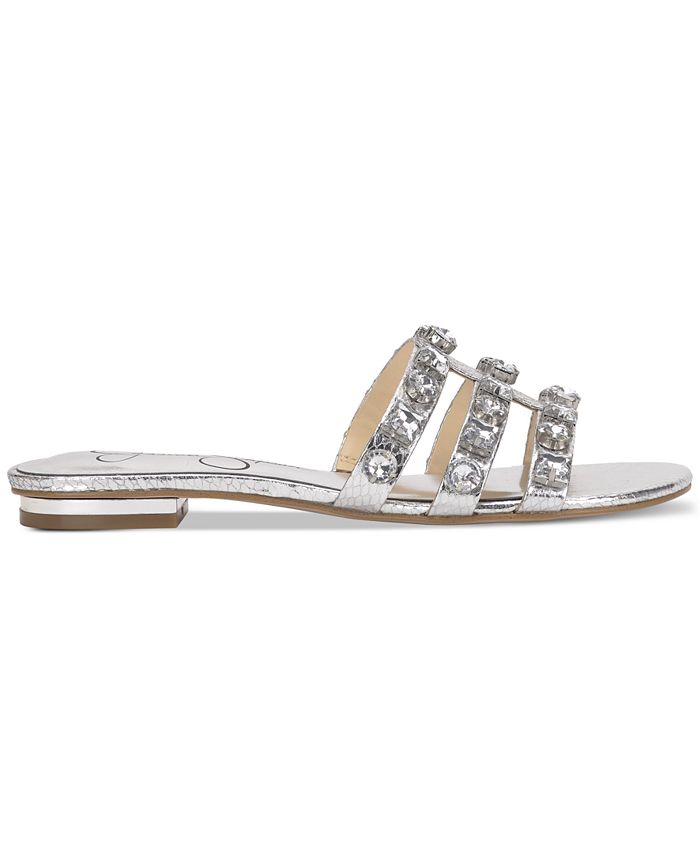 Jessica Simpson Detta Crystal Embellished Slide Sandals - Macy's