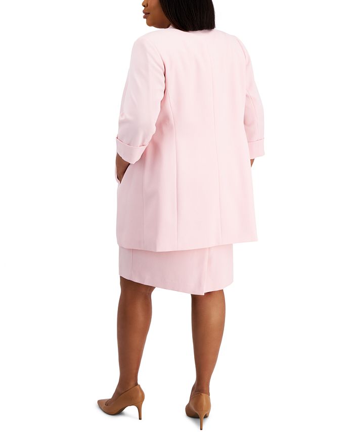 Kasper Plus Size Stretch Crepe Topper Jacket - Macy's