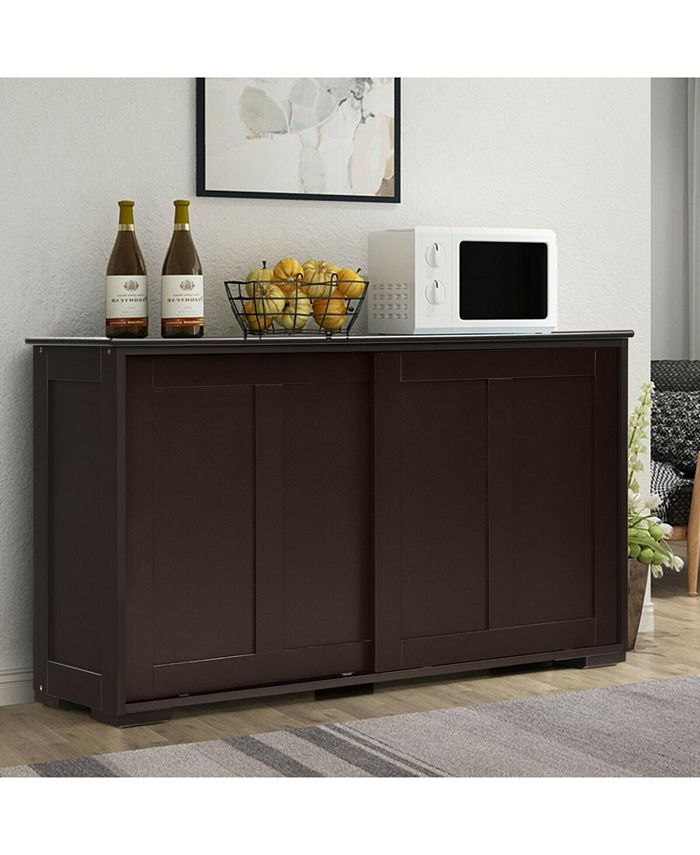 SUGIFT Modern Practical Wooden Kitchen Lockers with Large Storage Space ...