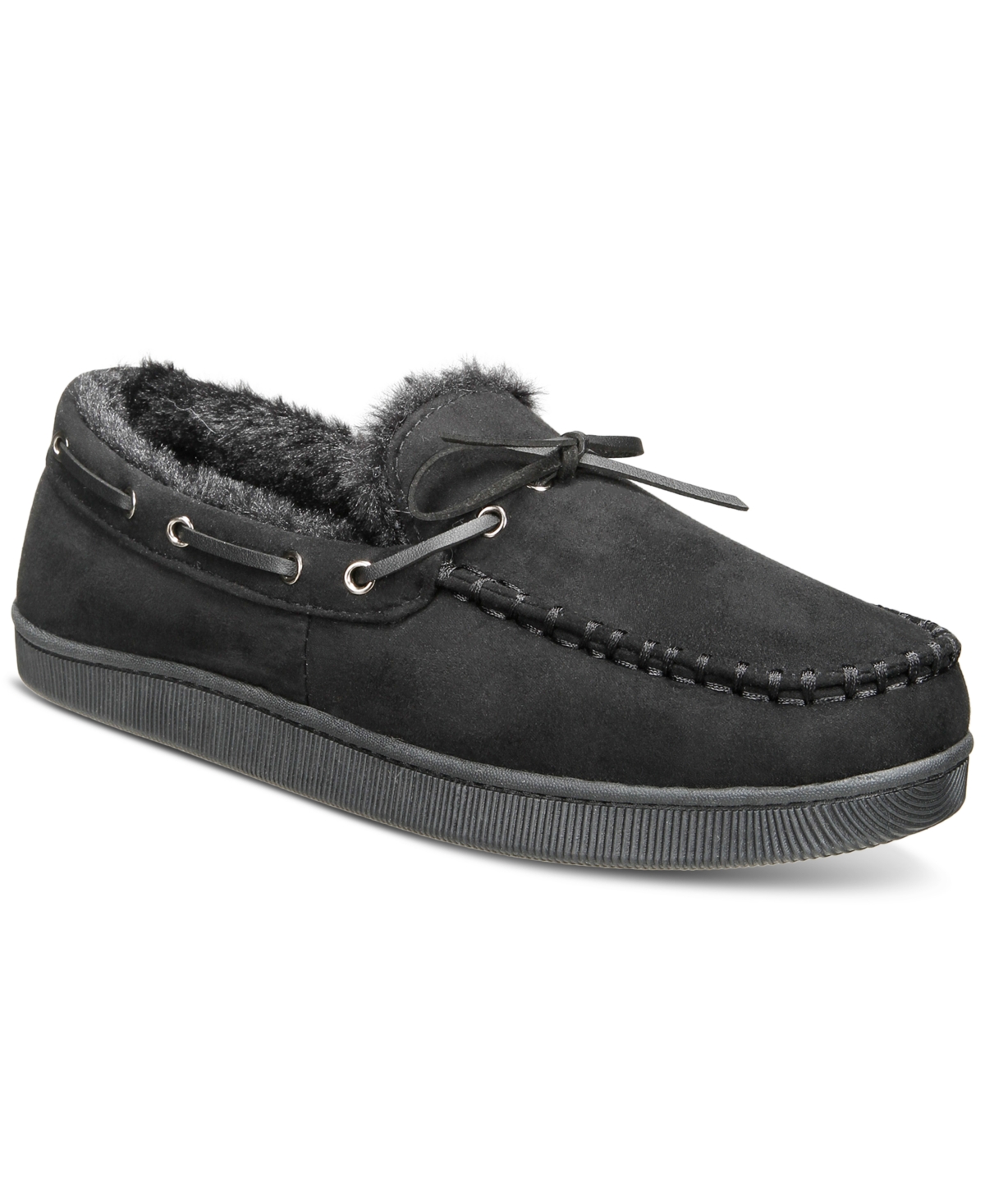 Click here for Club Room Mens Faux-Suede Moccasin Slippers with F... prices