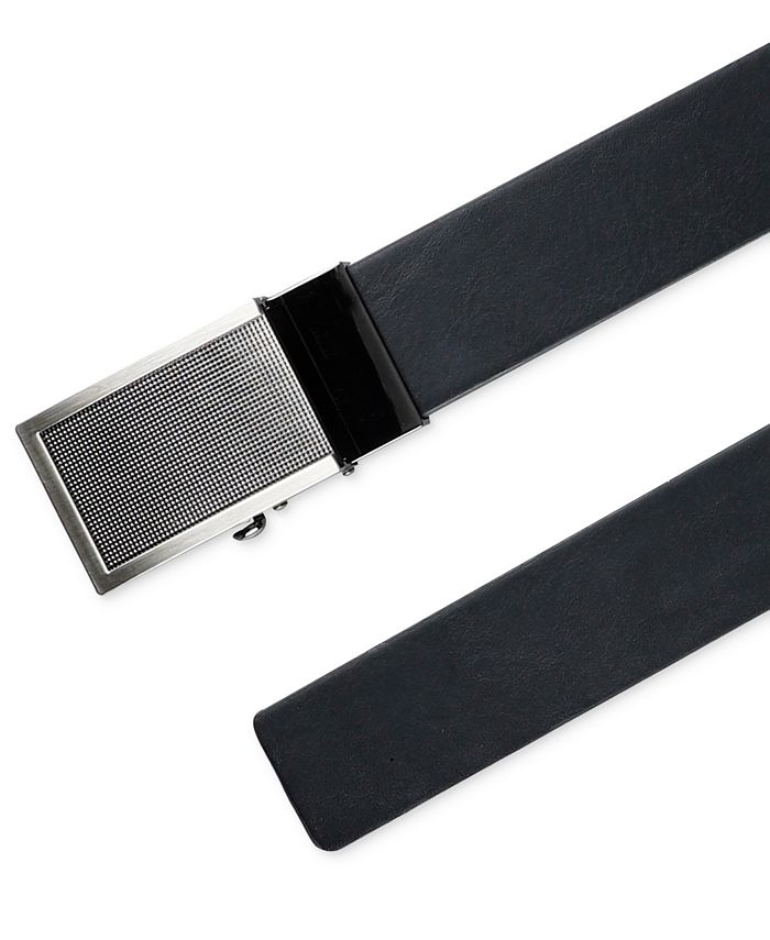 Exact Fit Men's Faux-Leather Track Lock Belt - Macy's