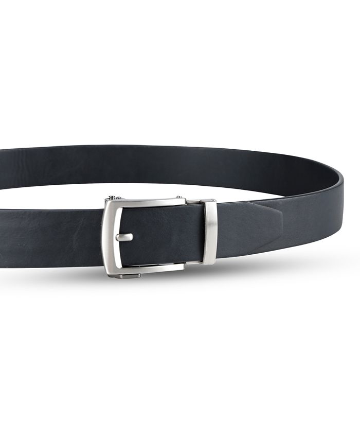 Exact Fit Men's Faux-Leather Track Lock Belt - Macy's