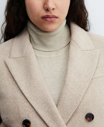 MANGO Women's Double-Breasted Wool Coat - Macy's