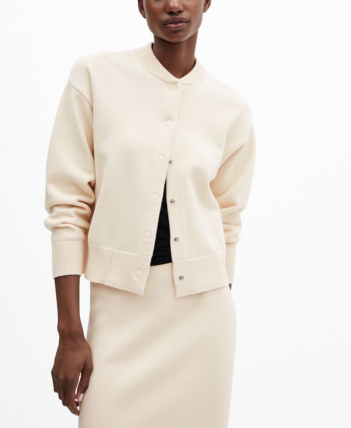 MANGO Women's Knitted Buttoned Jacket - Macy's