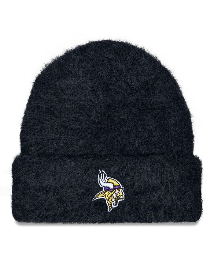 New Era Women's Black Minnesota Vikings Fuzzy Cuffed Knit Hat - Macy's