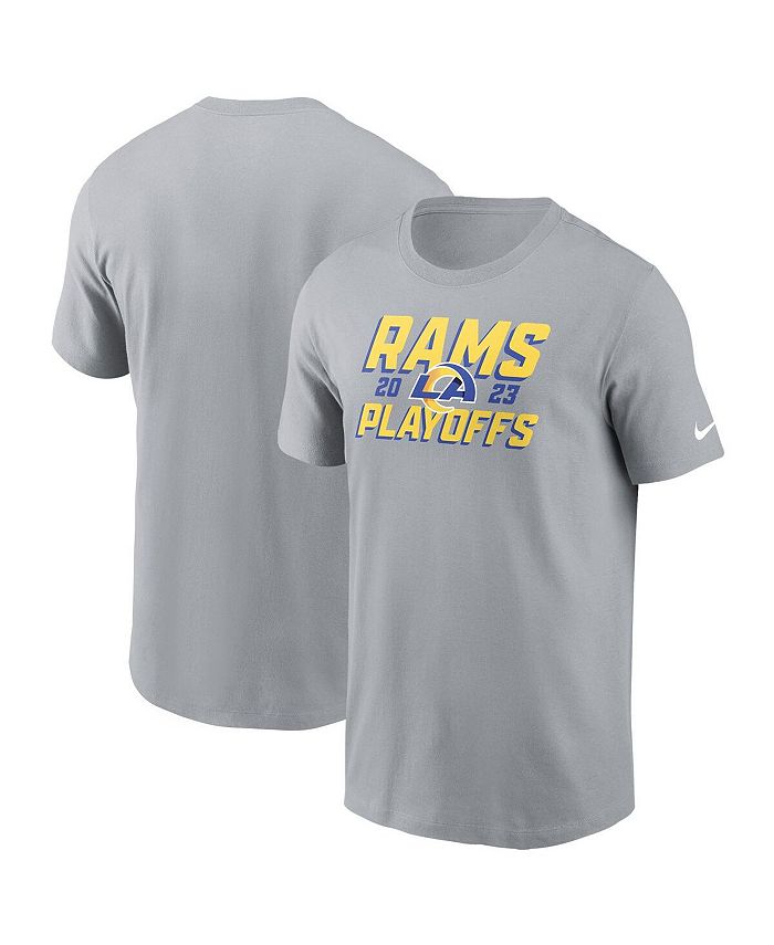 Nike Men's Gray Los Angeles Rams 2023 NFL Playoffs Iconic T-shirt - Macy's