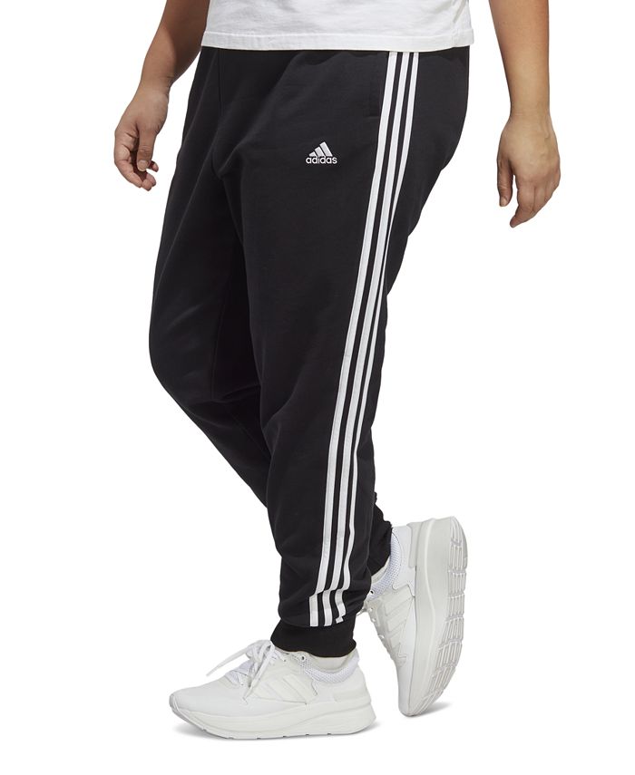 adidas Plus Size Essentials 3-Striped Cotton French Terry Cuffed ...