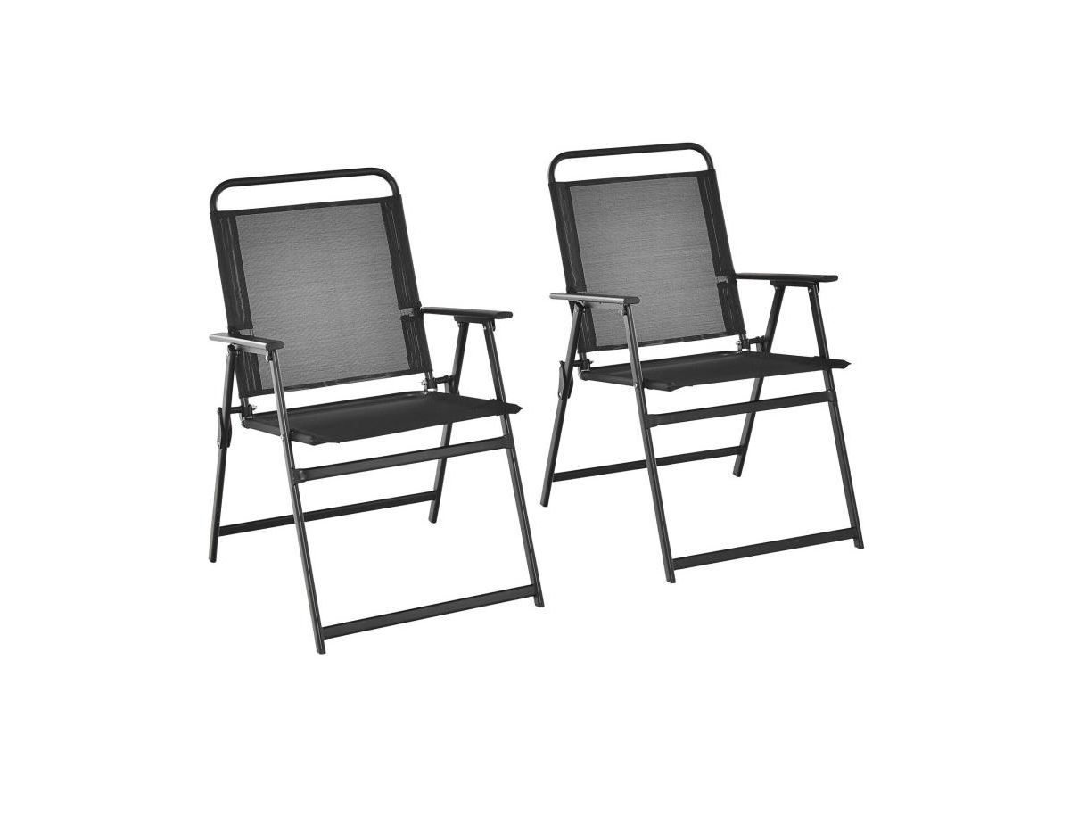 Click here for Set of 2 Outdoor Folding Chairs with Breathable Se... prices
