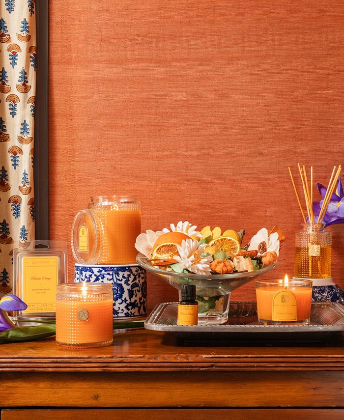 Aromatique Valencia Textured Glass Candle, 15 oz - Macy's