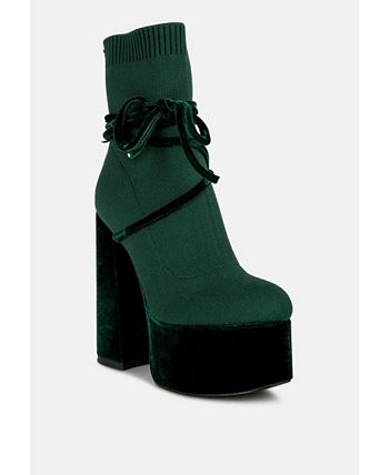 London Rag Womens after pay high heel velvet knitted boot - Macy's