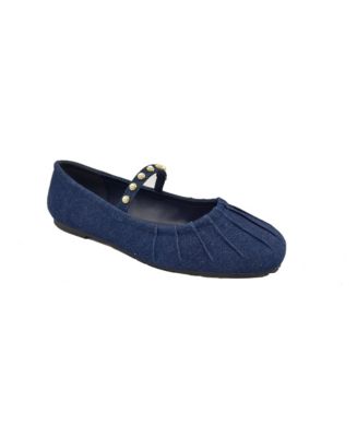 Kenneth Cole Reaction Women's Eimar Imitation Pearl Square Toe Ballet ...