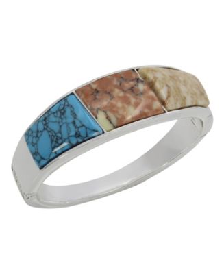 Robert Lee Morris Soho Semi-Precious Mixed Stone Bangle Bracelet - Macy's