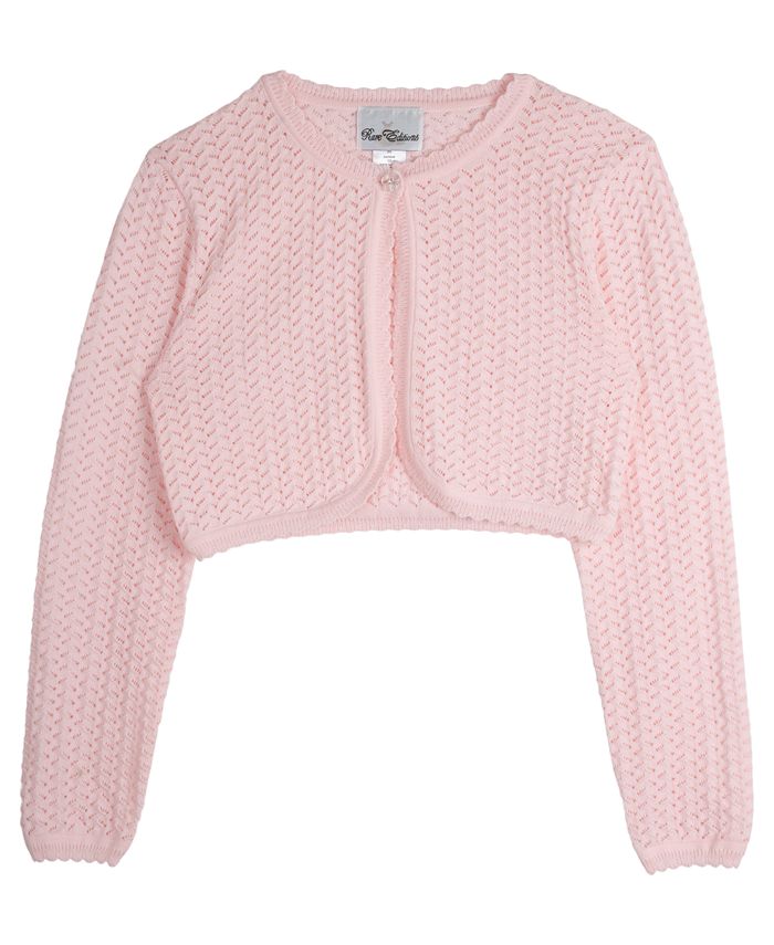 Rare Editions Big Girls Crochet Cardigan Sweater - Macy's