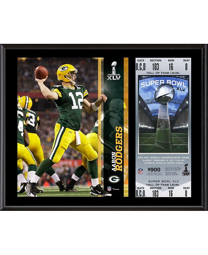 Fanatics Authentic Aaron Rodgers Green Bay Packers 12'' x 15'' Super ...