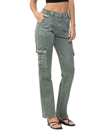 Vervet Women's High Rise Cargo Straight Jeans - Macy's